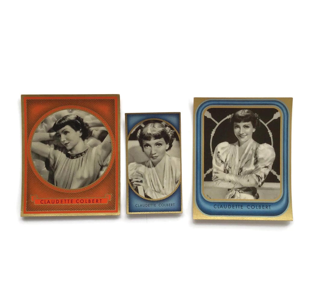 1930s Claudette Colbert Cigarette Cards – Vintage Hollywood Movie Star ...