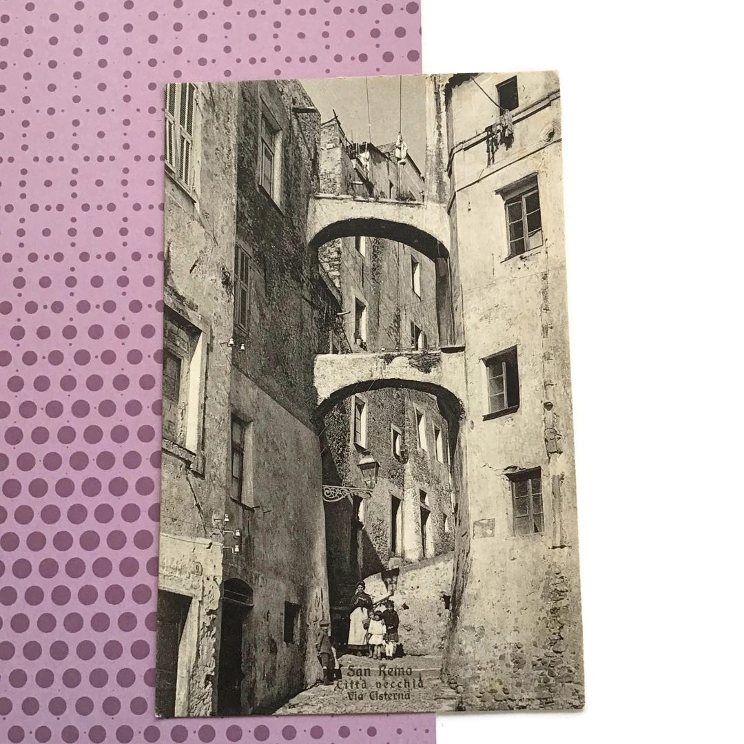 San Remo via Cisterna Postcard, Old Town Street View, Italy Photo Card ...