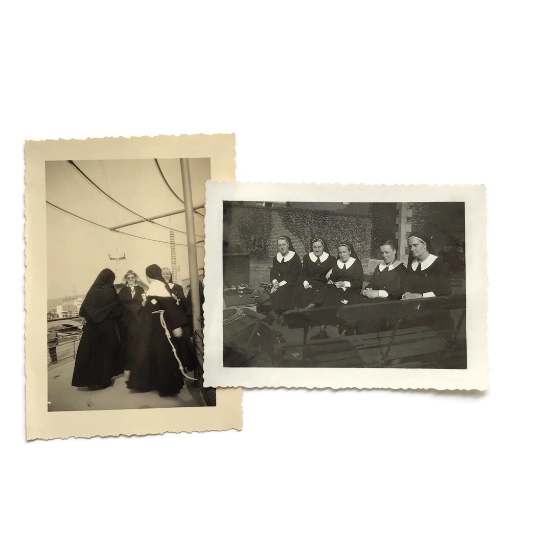 2 Vintage Photos of Nuns – 1950s Everyday Life Snapshots - Etsy