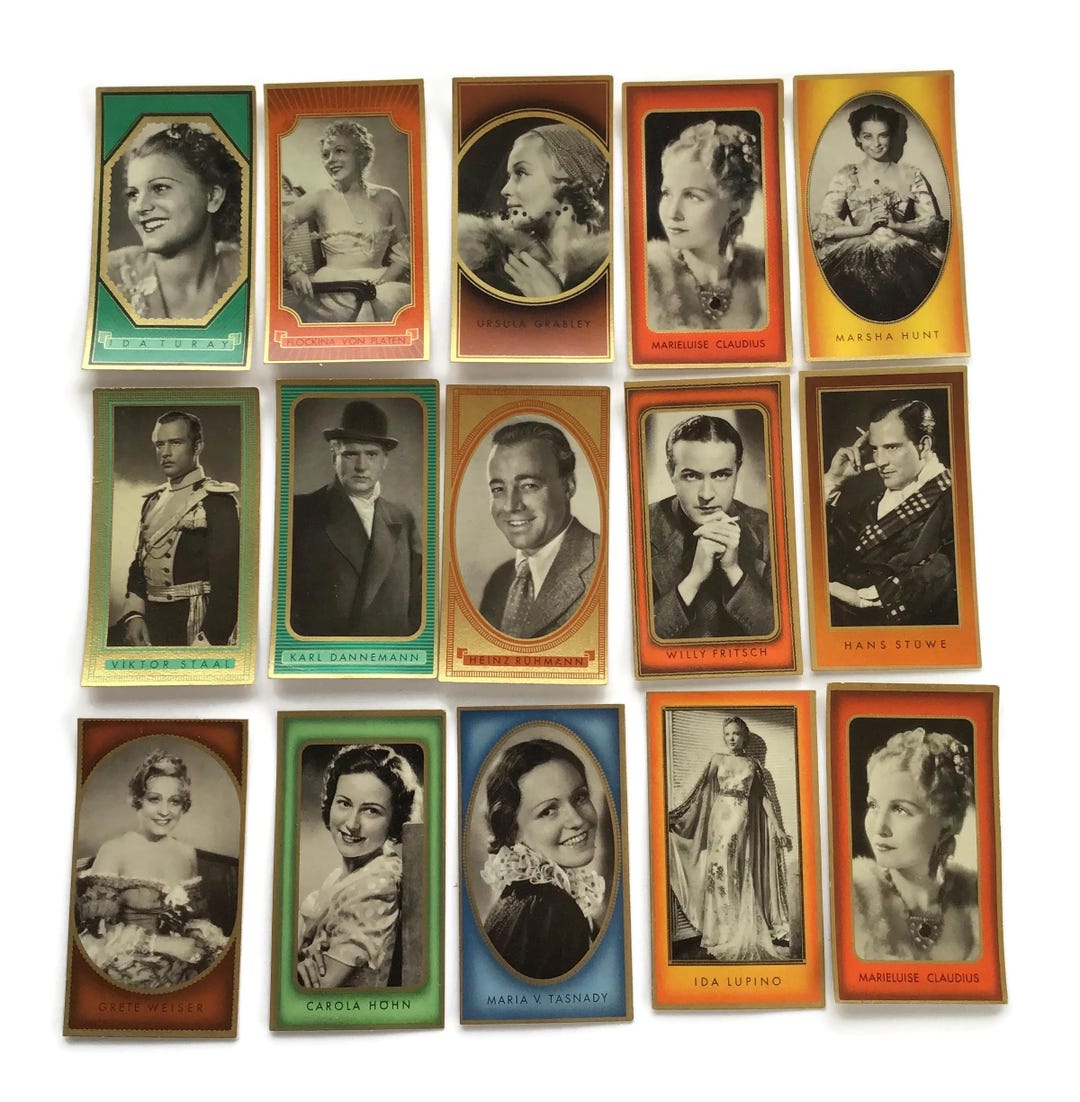 Set of 15 Vintage Film Star Cigarette Cards – 1930s Movie Actor ...