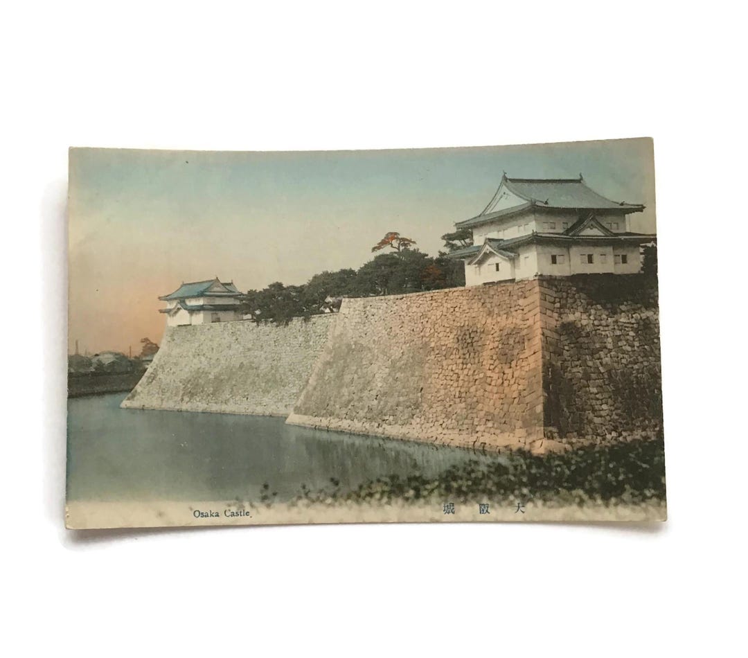 Antique Japanese Postcard – Osaka Castle – Hand-tinted - Etsy