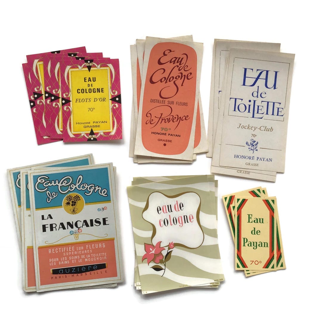 30 Antique French Cologne Labels – Mid Century NOS Paper Ephemera - Etsy
