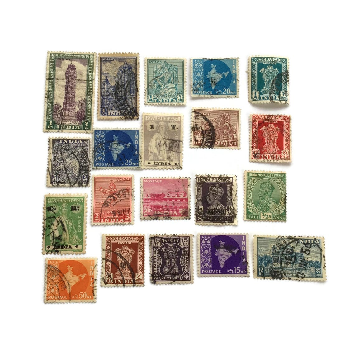 Vintage India Postage Stamps – Lot of 20 – Mid 20th Century - Etsy