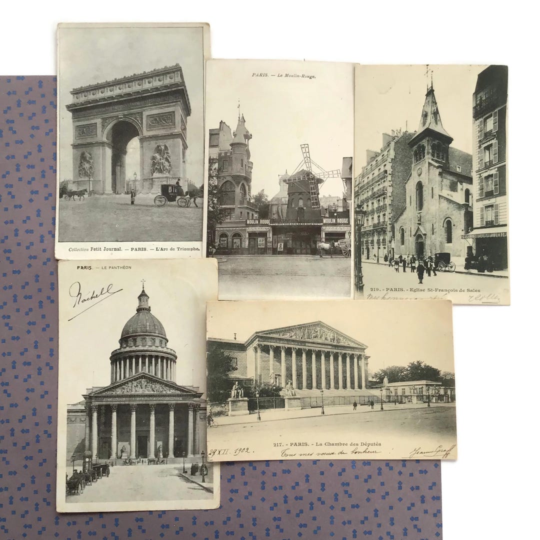 Paris Landmark Postcards – Arc De Triomphe, Moulin Rouge, Panthéon ...