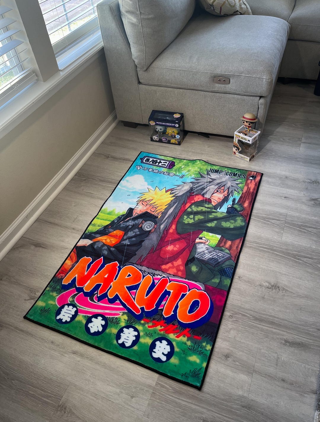 Custom Anime Rug | Handmade Naruto Jiraiya Manga Cover Fluffy Carpet ...