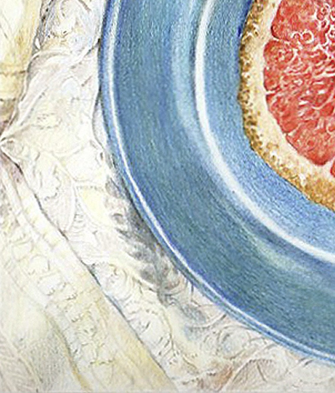 Grapefruit Drawing- Original Colored Pencil Art- Photo Realistic- Pink ...