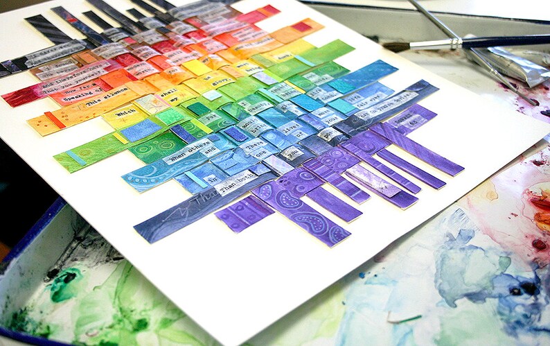 Shakespeare Sonnet 83: Rainbow Paper Weaving - 11x14 Woven Art - Etsy