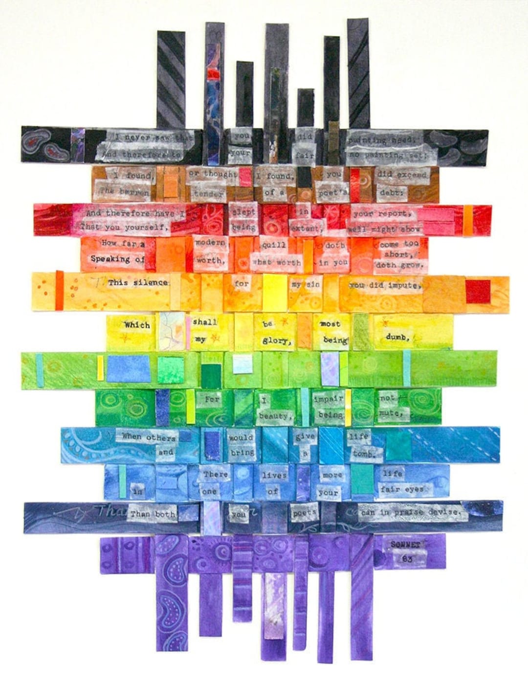 Shakespeare Sonnet 83: Rainbow Paper Weaving - 11x14 Woven Art - Etsy