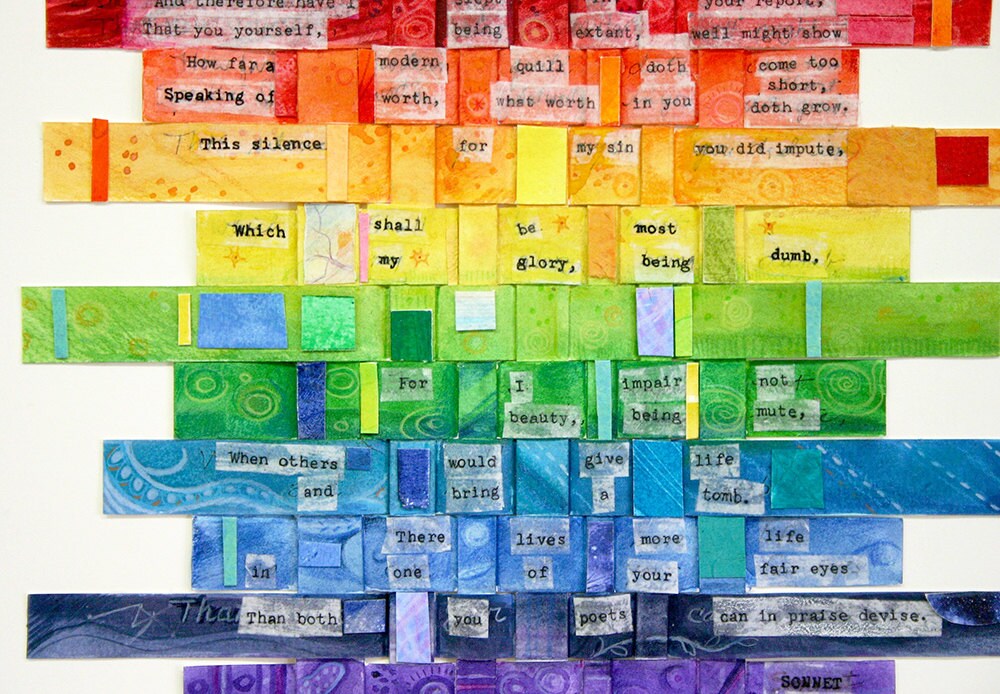 Shakespeare Sonnet 83: Rainbow Paper Weaving - 11x14 Woven Art - Etsy