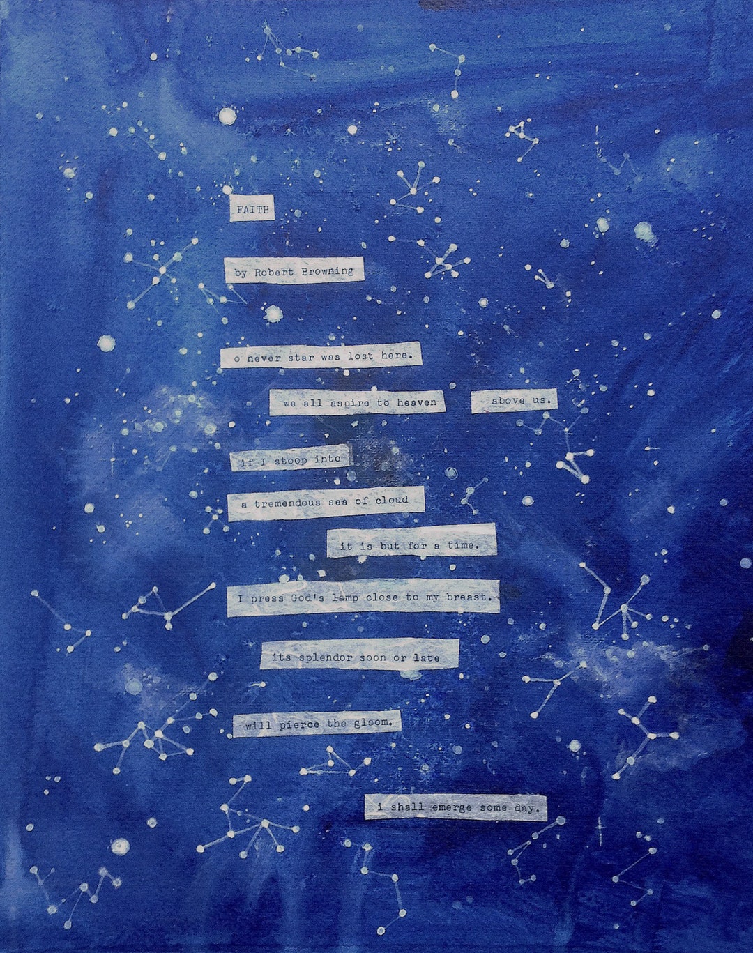 Faith Poem Collage- 11x14- Robert Browning- Constellation Art ...