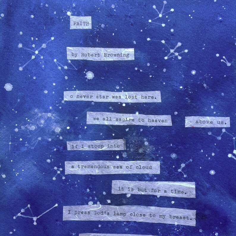 Faith Poem Collage- 11x14- Robert Browning- Constellation Art ...