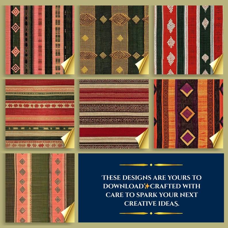 Philippine Kalinga Textile-inspired Seamless Digital Paper Set - 14 ...