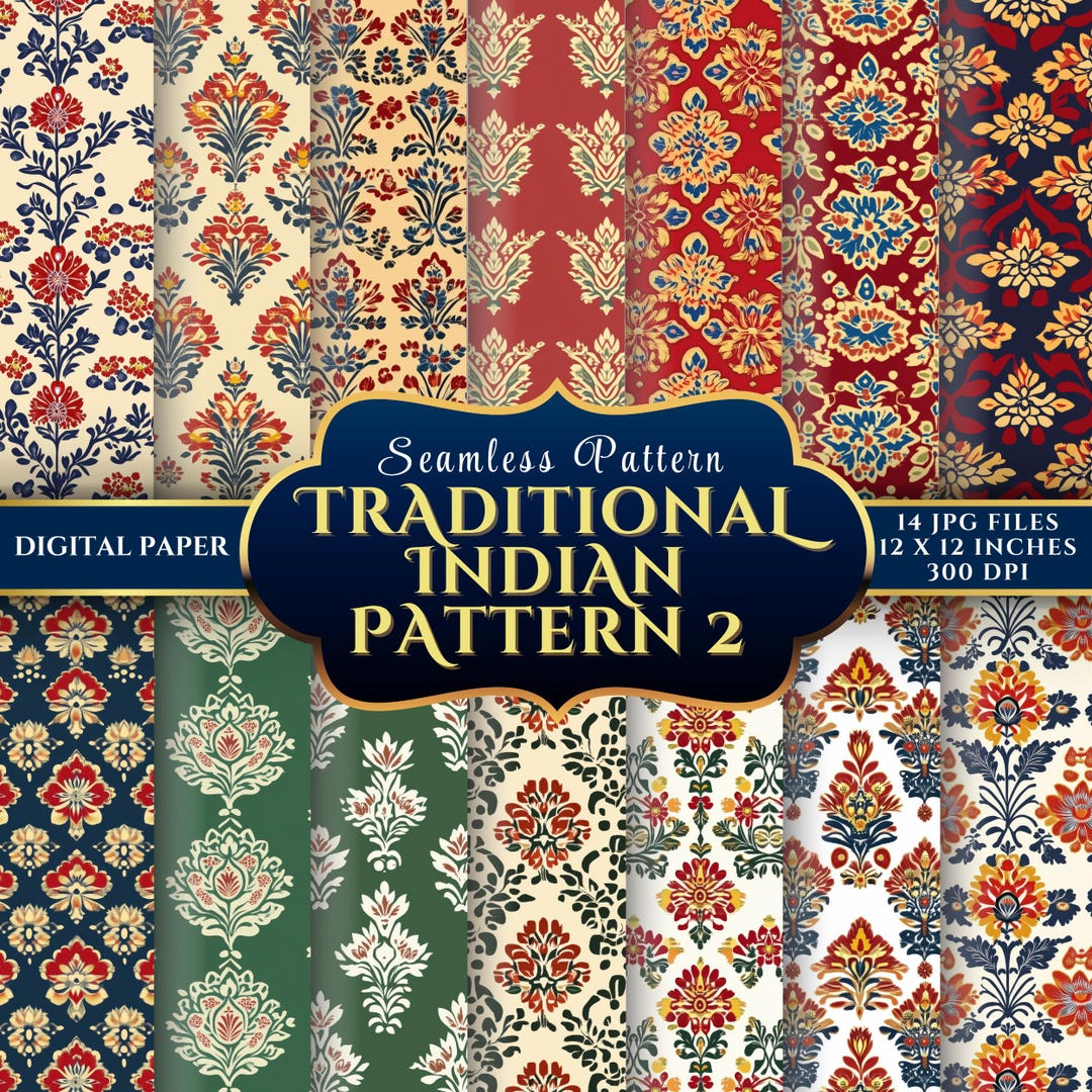 Seamless Traditional Indian Floral Design for Cultural Craft and Decor ...