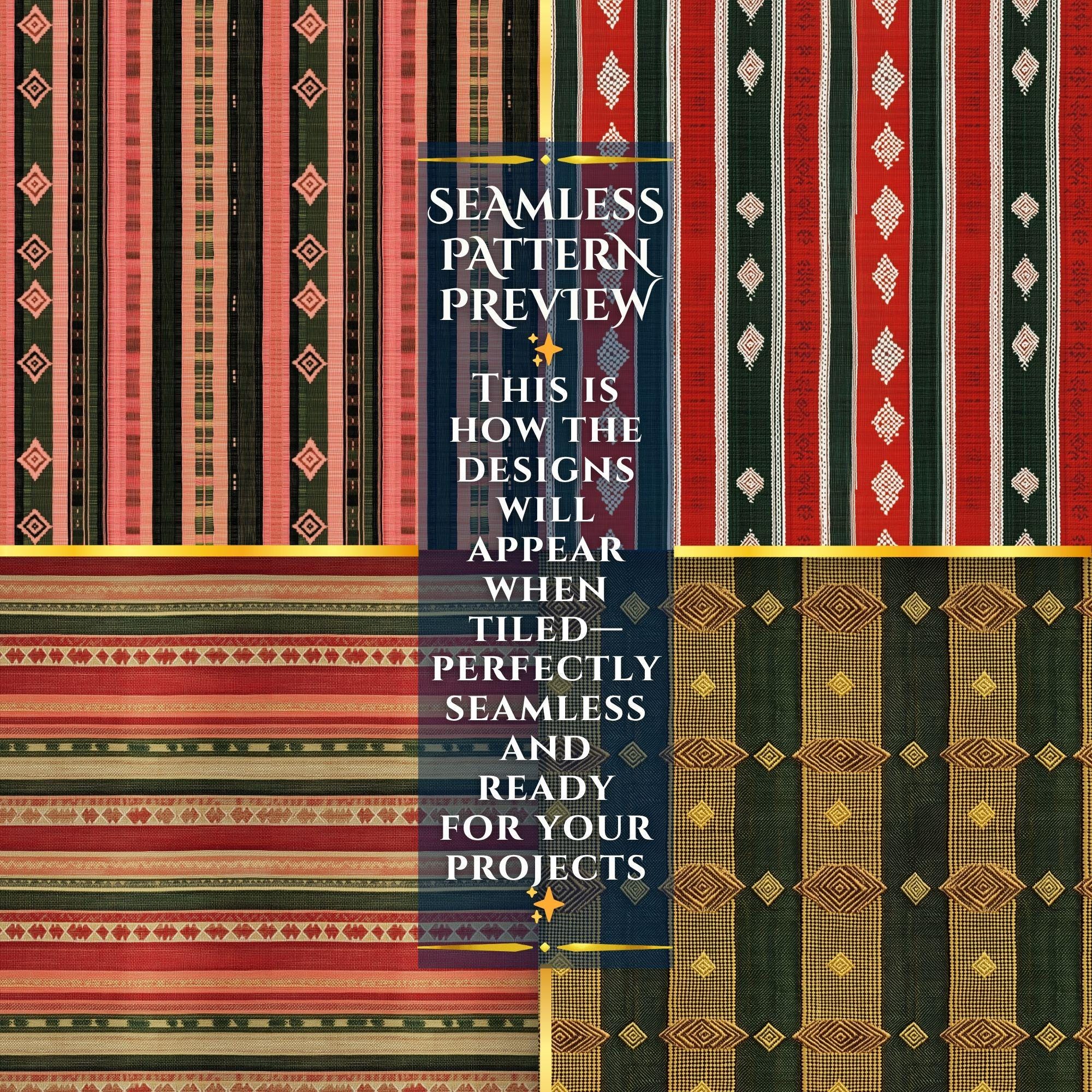 Philippine Kalinga Textile-inspired Seamless Digital Paper Set - 14 ...