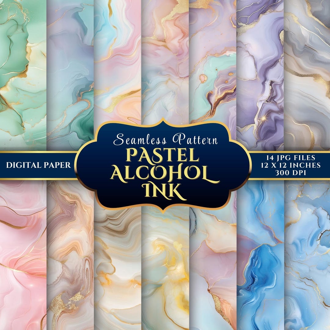 Pastel Alcohol Ink Digital Paper, Seamless Textures for Scrapbooking ...