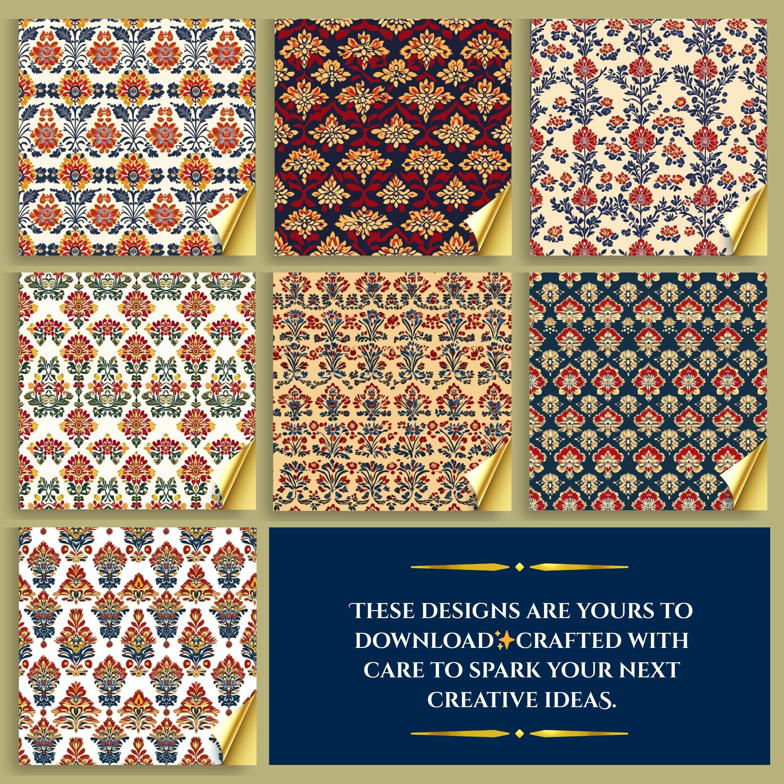 Seamless Traditional Indian Floral Design for Cultural Craft and Decor ...