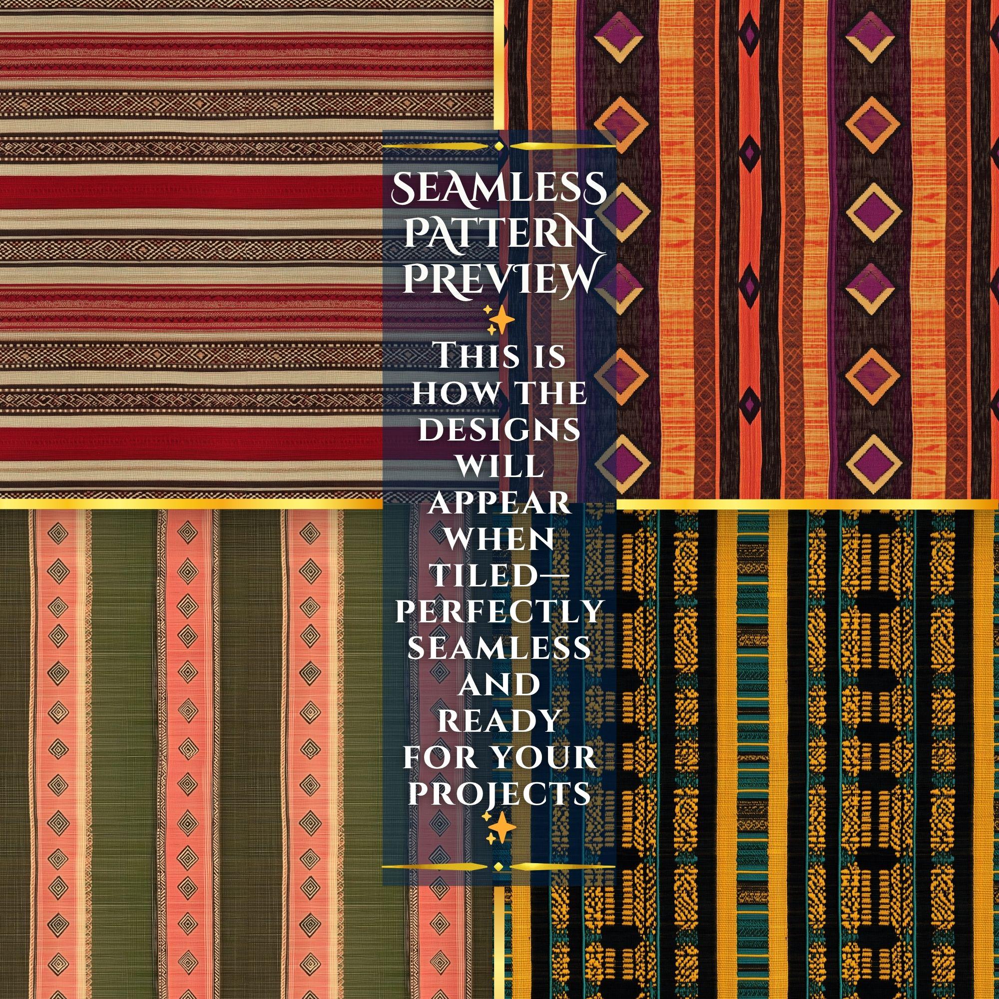 Philippine Kalinga Textile-inspired Seamless Digital Paper Set - 14 ...