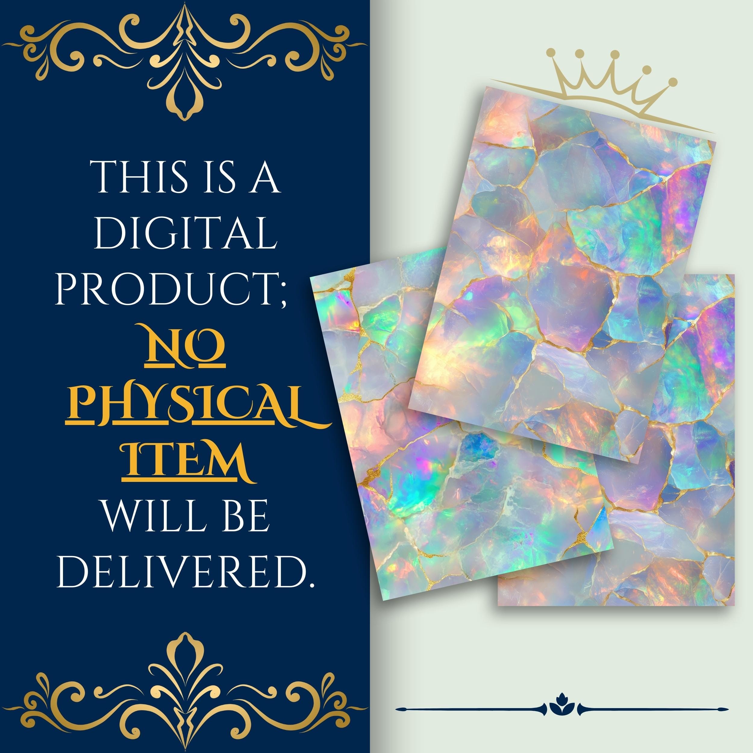 Iridescent Opal Digital Paper: Seamless Crystal Textures (digital ...