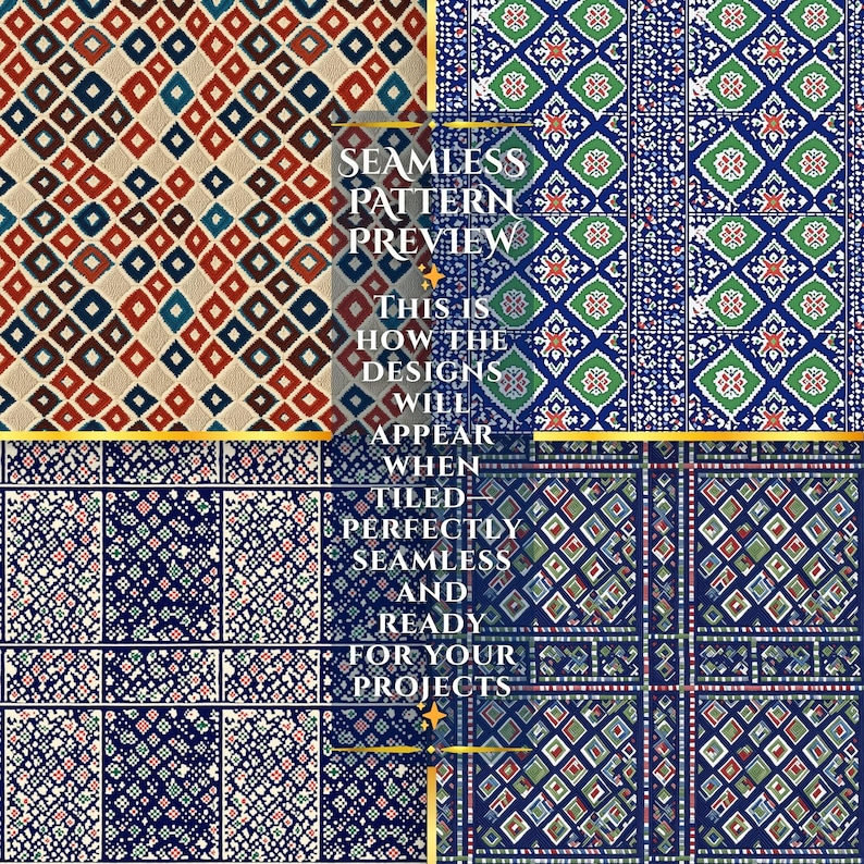 Vinta Filipina Seamless Pattern Digital Paper for Scrapbooking and ...