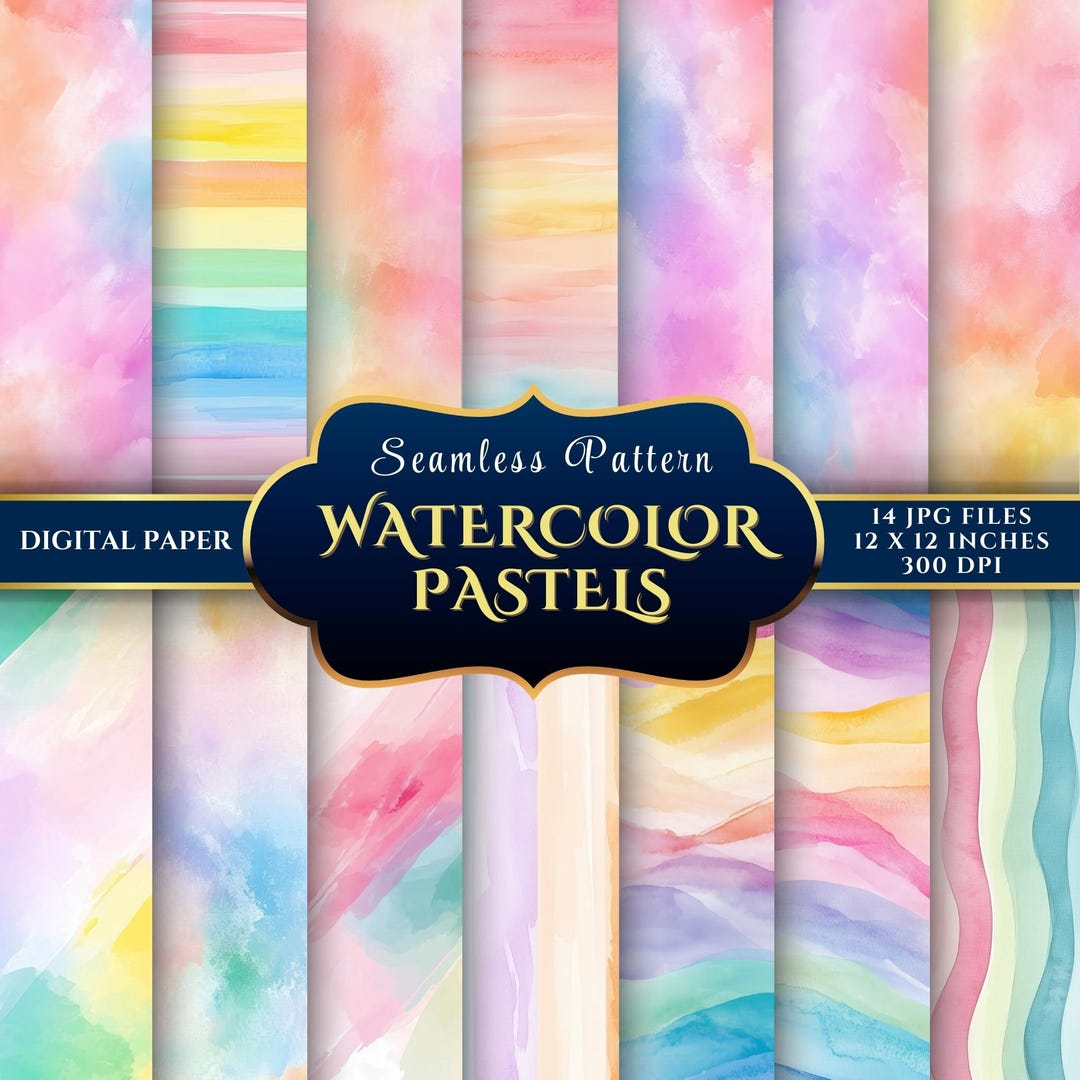 Whimsical Watercolor Pastels Seamless Pattern Paper for Creative ...