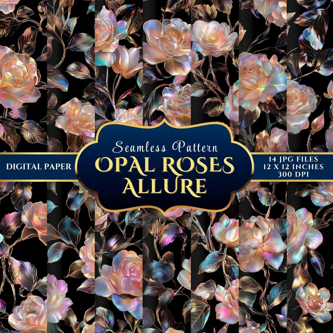 Opal Roses Seamless Digital Paper for Crafts and Scrapbooking - Etsy