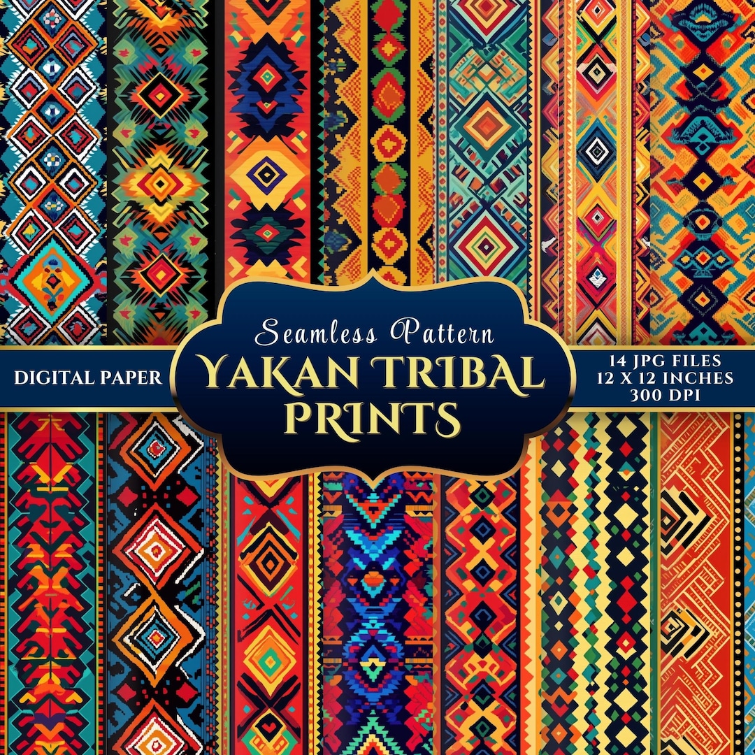 Yakan Tribal Digital Paper Set: Filipino Geometric Print, Scrapbook ...