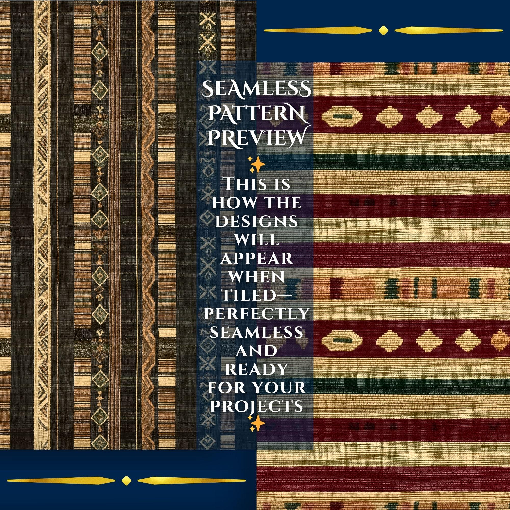 Philippine Kalinga Textile-inspired Seamless Digital Paper Set - 14 ...