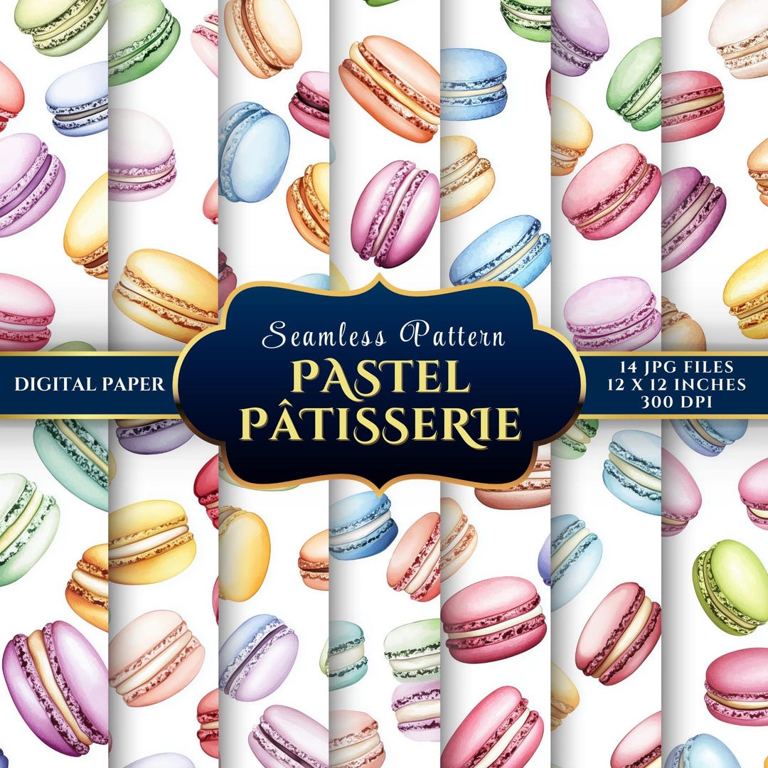 Macaron Digital Paper: Seamless Pastel Pâtisserie (digital Download) - Etsy