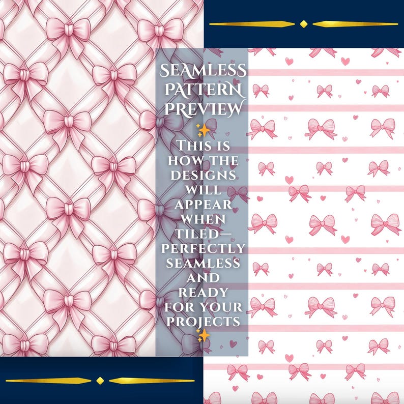 Seamless Blush Pink Bows Paper, Digital Scrapbook Backgrounds, 12x12 ...
