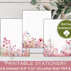Wildflower Printable Stationery | Floral Writing Paper | Field Blooms ...