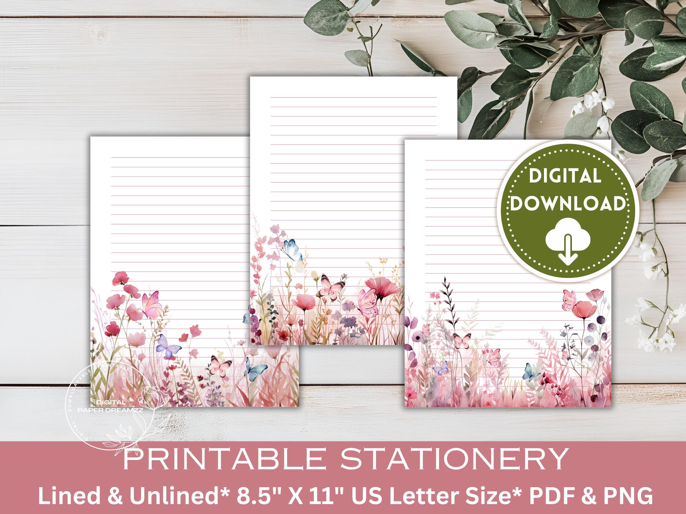 Wildflower Printable Stationery | Floral Writing Paper | Field Blooms ...