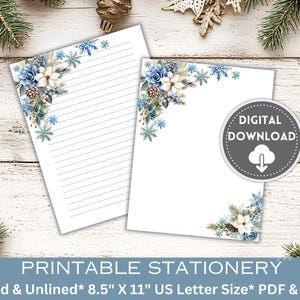 Winter Floral Stationery | Christmas Writing Paper | Snowflake ...