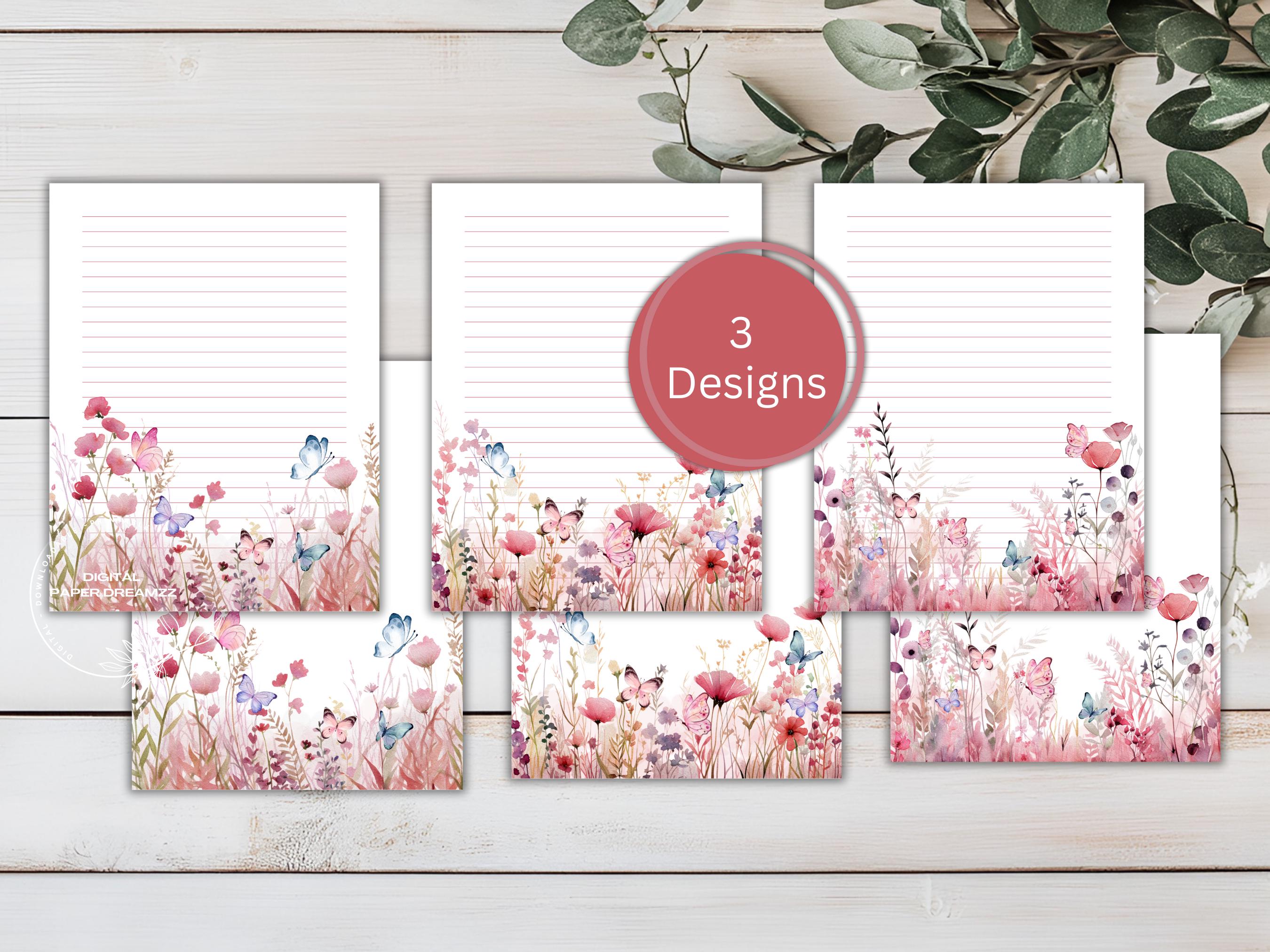 Wildflower Printable Stationery | Floral Writing Paper | Field Blooms ...