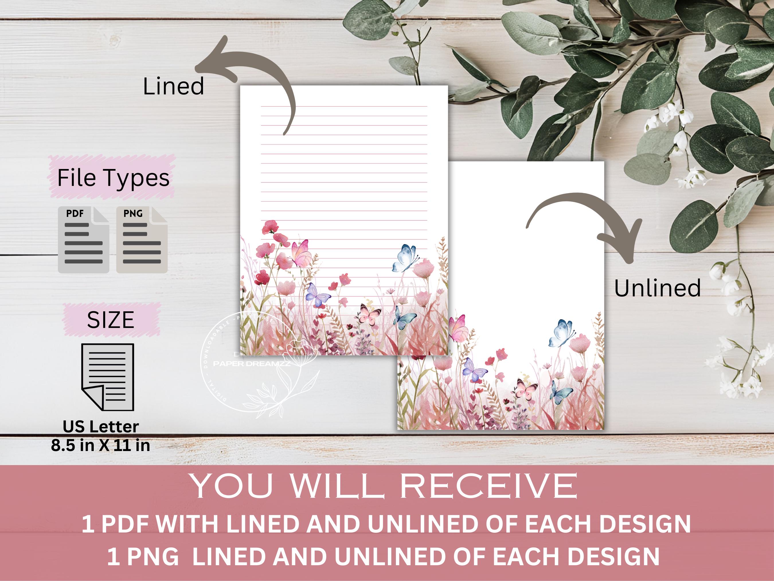 Wildflower Printable Stationery | Floral Writing Paper | Field Blooms ...