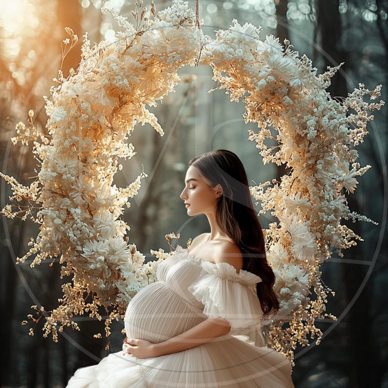 Floral Swing Maternity Backdrop: Fine Art Photography Overlays (digital ...