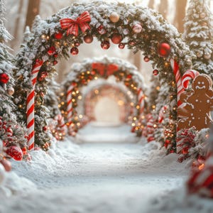 Candyland Backdrop Digital Christmas Background Photography, Candy Cane ...