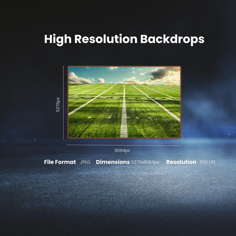 32 Football Field Backdrops: Senior Photo Backgrounds (digital Download ...