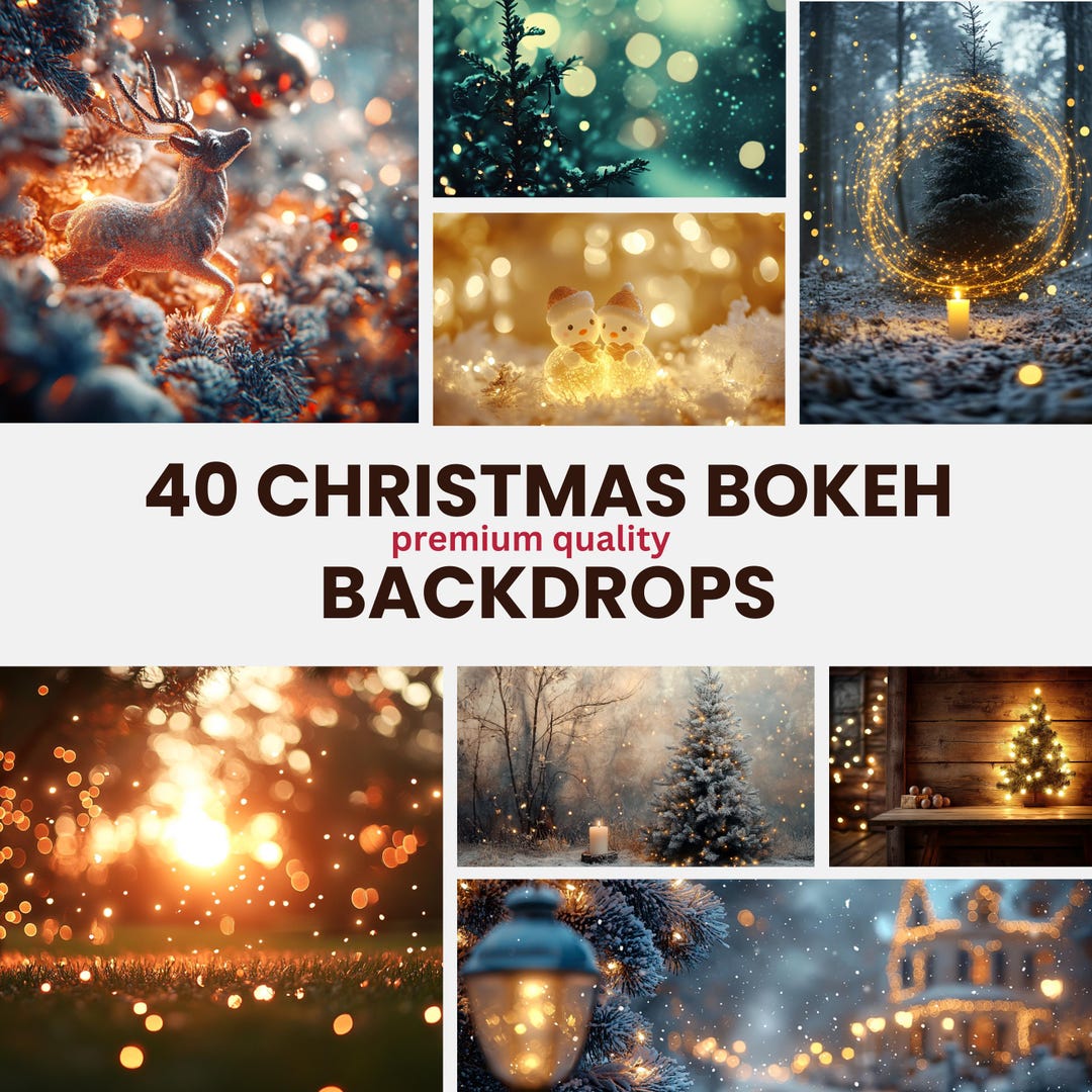 Christmas Bokeh Digital Photography Backdrops, Christmastime Digital ...