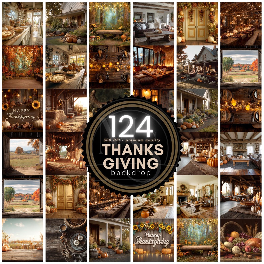 124 Thanksgiving Digital Backdrops | Cozy Fall Dining, Fireplace ...