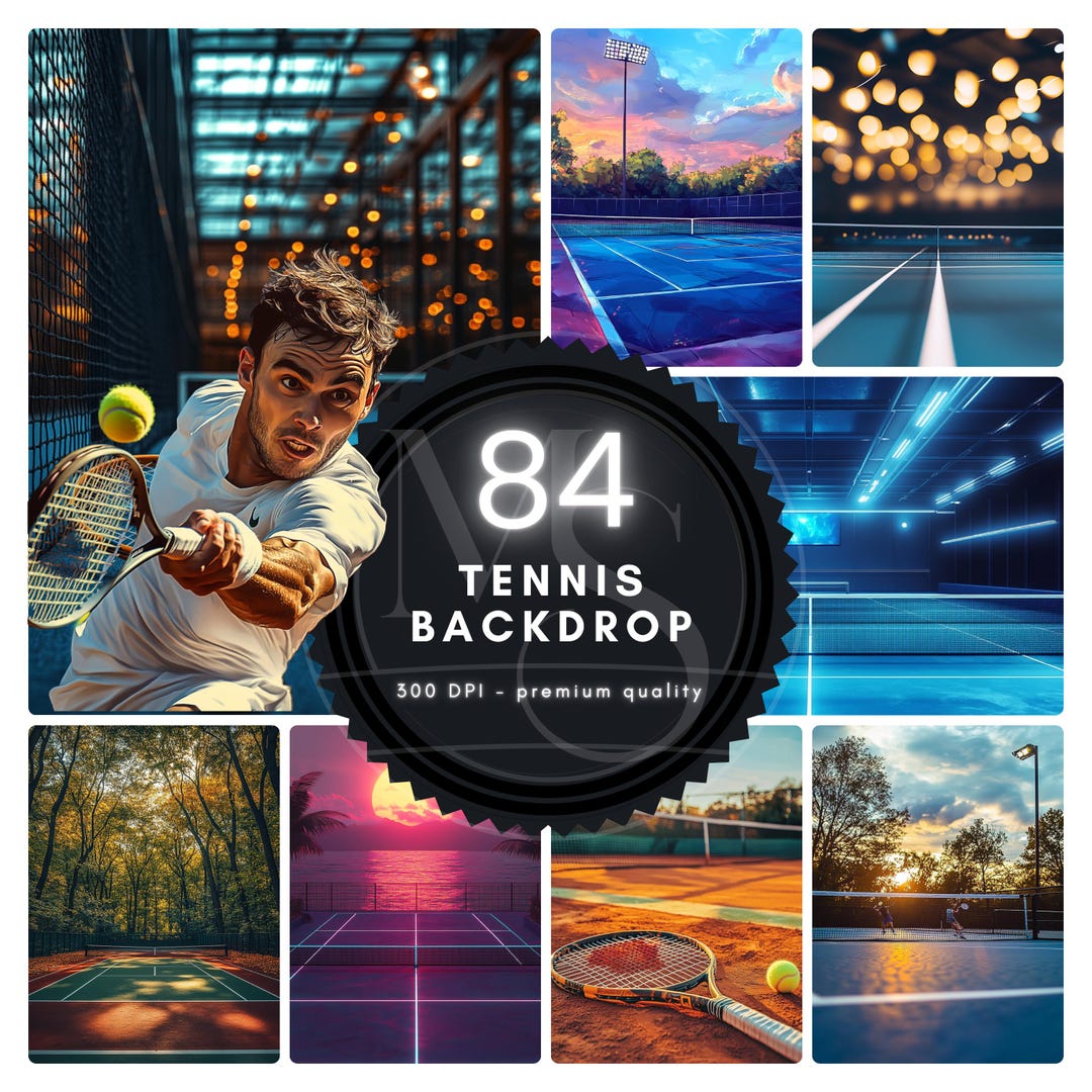 Tennis Court Digital Backdrop: Sports Photo Overlay (5376x8064px) - Etsy