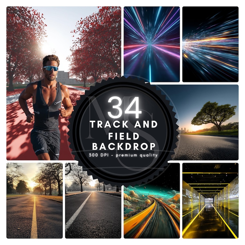 Track and Field Digital Backdrop: Runner, Stadium, Sport (digital ...