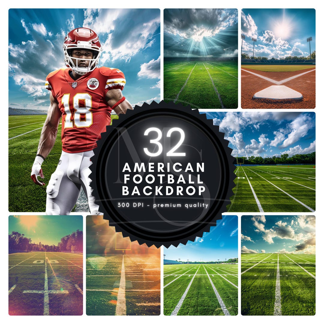 32 Football Field Backdrops: Senior Photo Backgrounds (digital Download ...