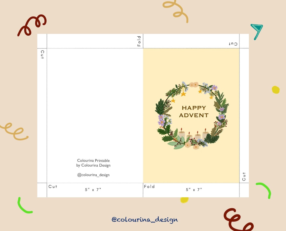 Printable Advent Card, Advent Card Digital Download, Digital ...