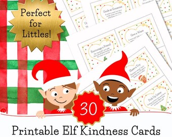 Printable Holiday Kindness Note Cards With Elf Letter – 30 Acts of ...