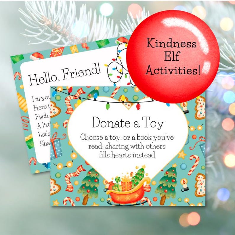 Printable Holiday Kindness Note Cards With Elf Letter – 30 Acts of ...