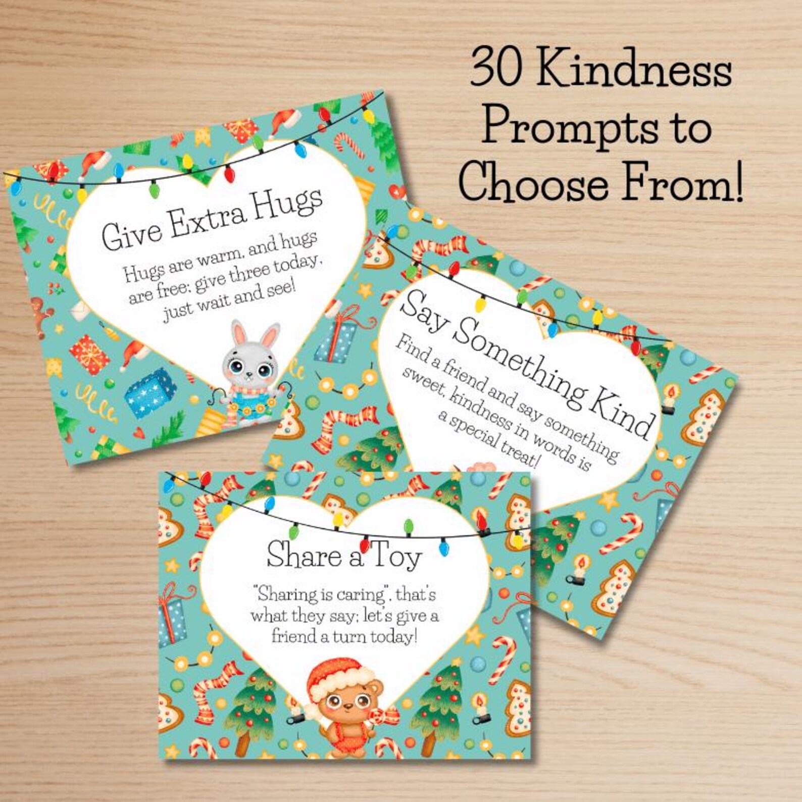 Printable Holiday Kindness Note Cards With Elf Letter – 30 Acts of ...