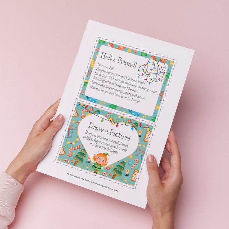 Printable Holiday Kindness Note Cards With Elf Letter – 30 Acts of ...