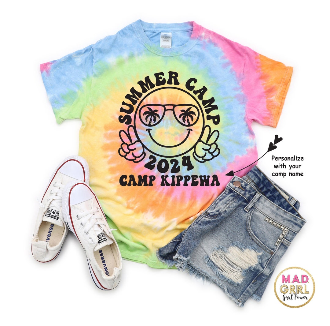 Summer Camp Shirt, Personalized Camp Shirt, Camping Shirt, Tie Dye ...