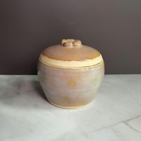 Orange Fox Jar, Fox Pottery Container, Handmade Sugar Bowl With Lid ...