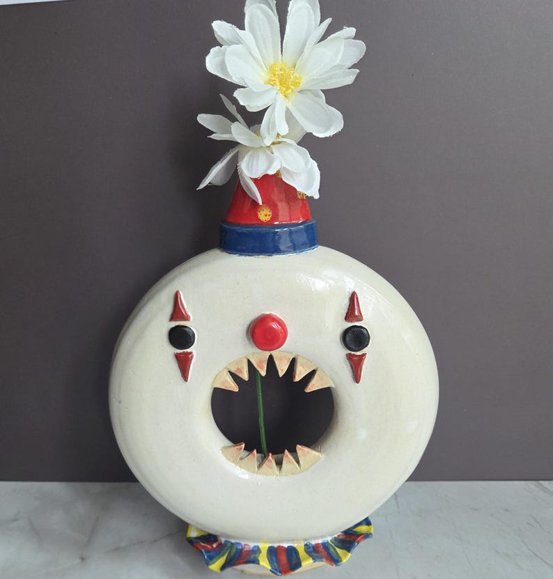 Ceramic Clown Vase - Etsy